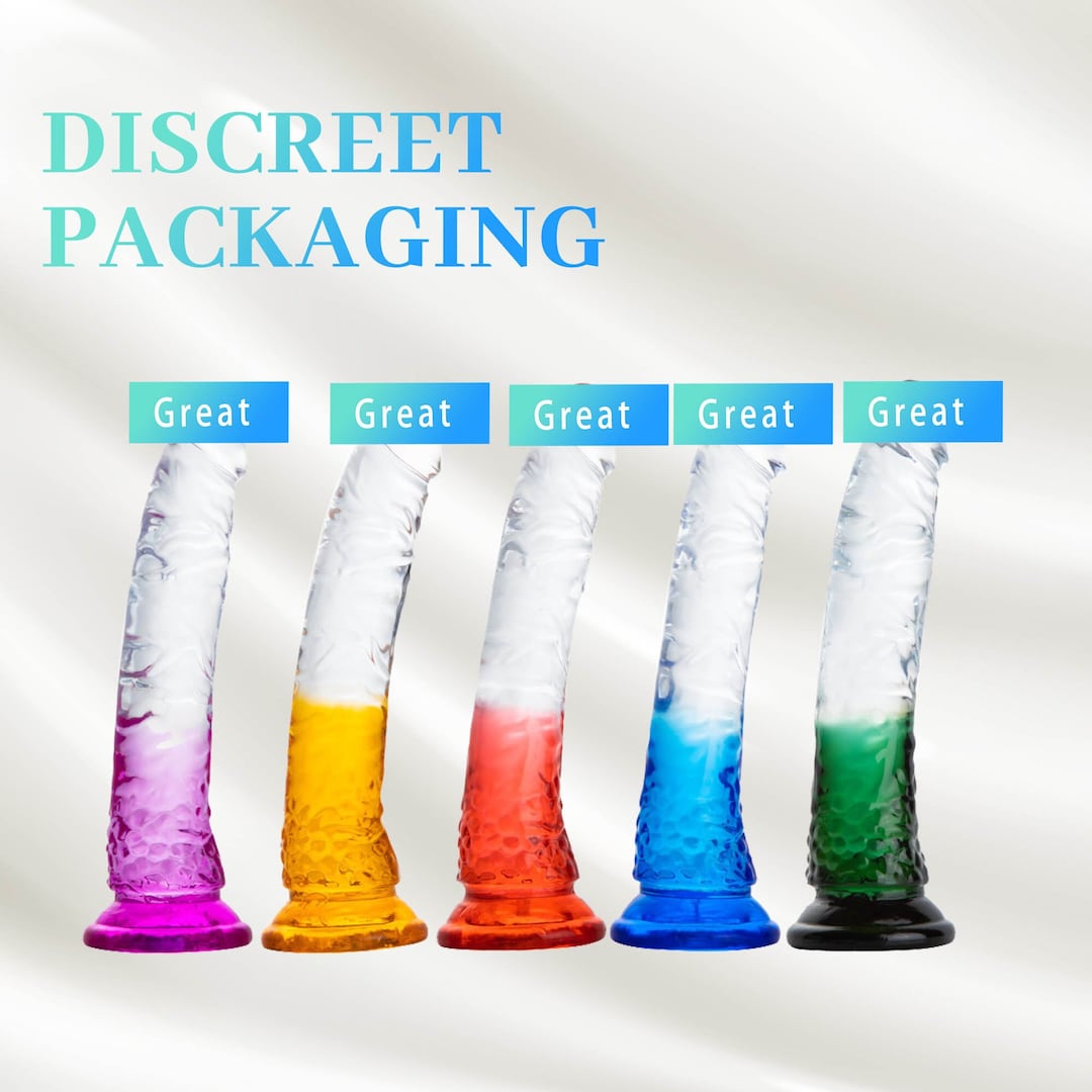 Strong Suction Cup Dildo Transparent Gradient Realistic - Etsy