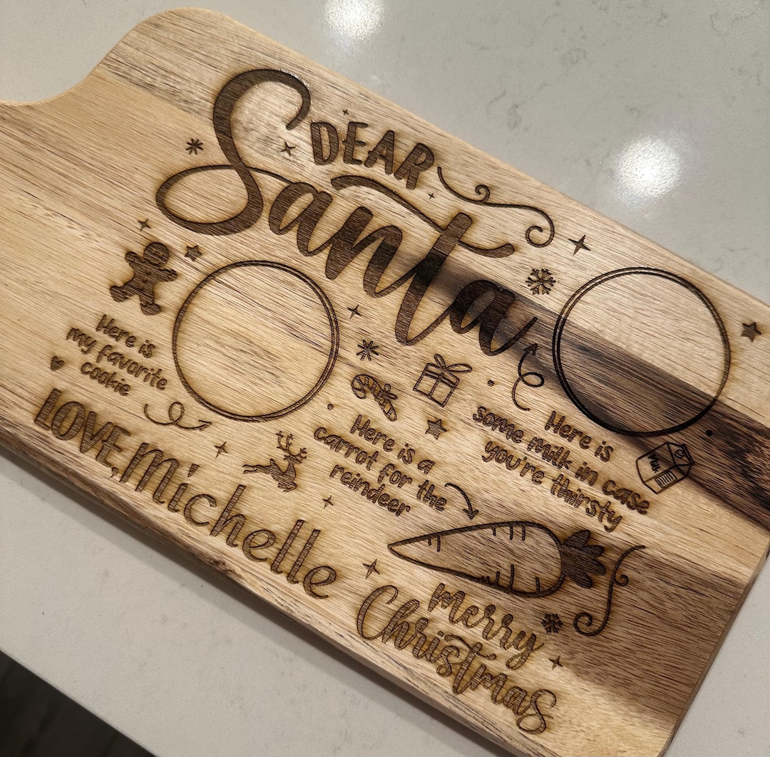 Santa Cookie Plate, Santa's Milk and Cookie Tray, Dear Santa Treat ...