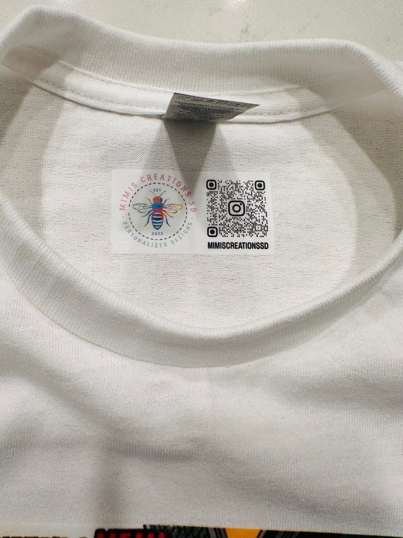 DTF Branding Logo With QR Code | Branding for Shirts | Clothing Tags ...