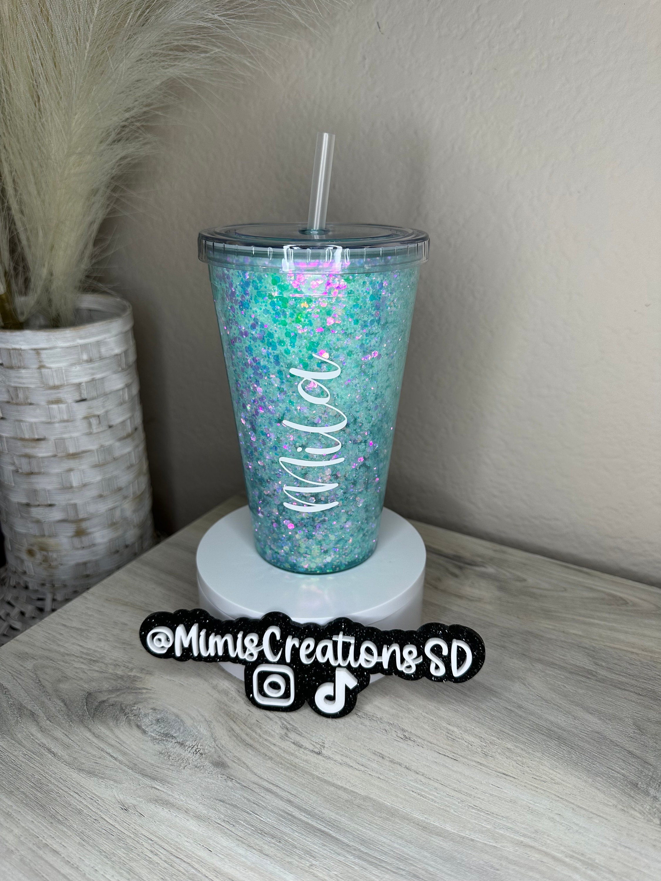 Personalized 3D Vinyl Character Decal & Name | 16 Oz Acrylic Bpa-free ...