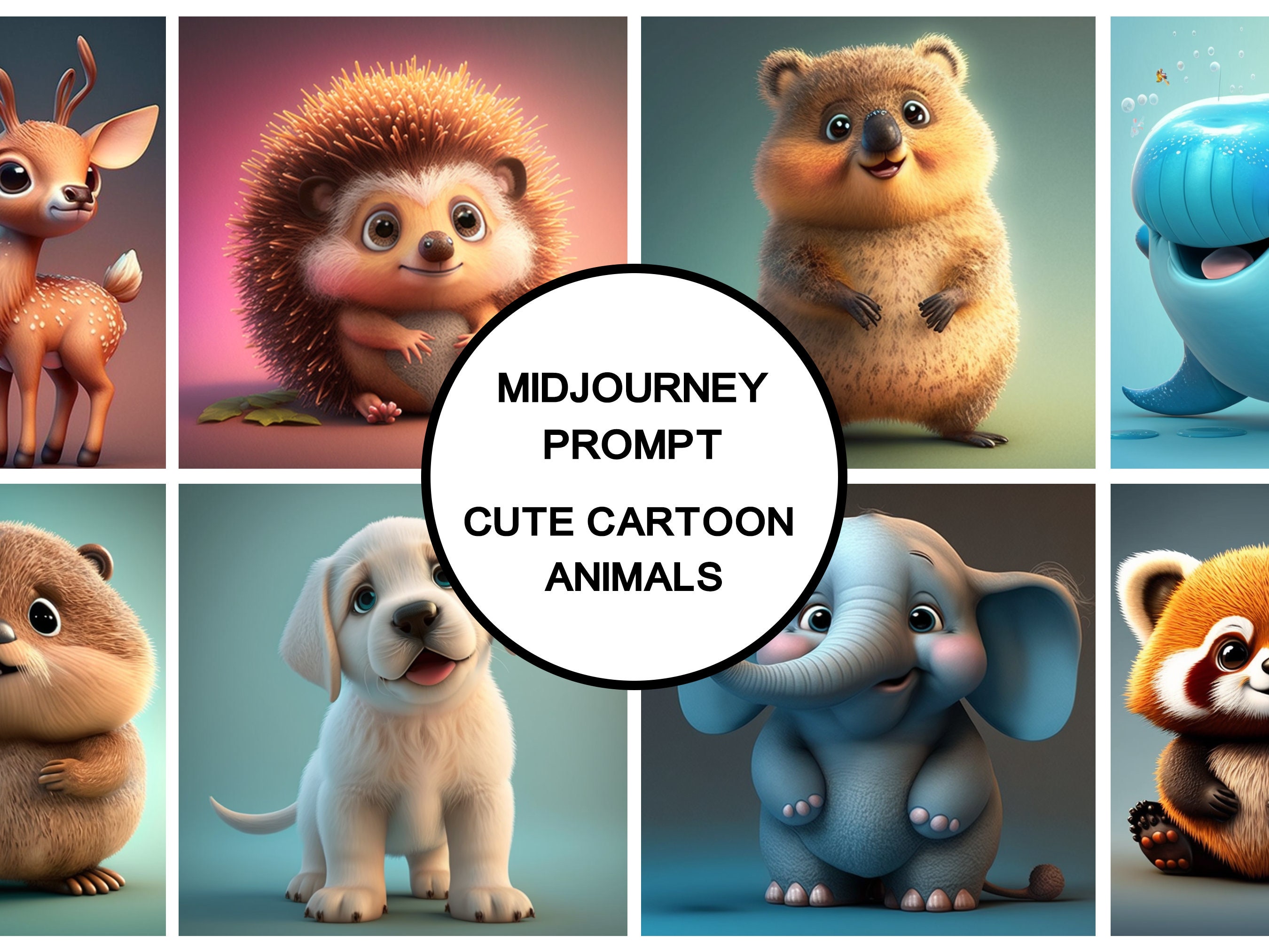 Midjourney Prompt for Cute Cartoon Animals, Cartoon Animals Generator ...