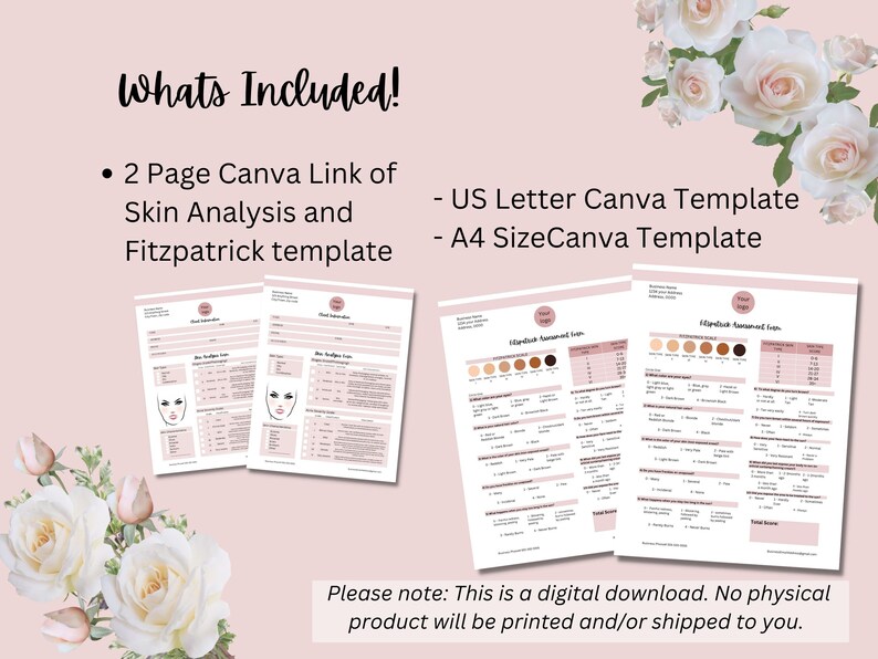 Skin Analysis and Fitzpatrick Form Customizable & Editable Template ...