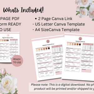 Fitzpatrick Assessment Template Customizable and Editable, Instant ...