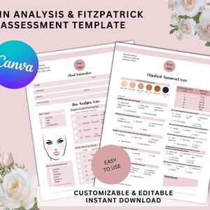 Skin Analysis and Fitzpatrick Form Customizable & Editable Template ...