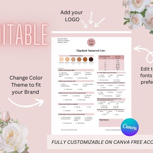 Skin Analysis and Fitzpatrick Form Customizable & Editable Template ...