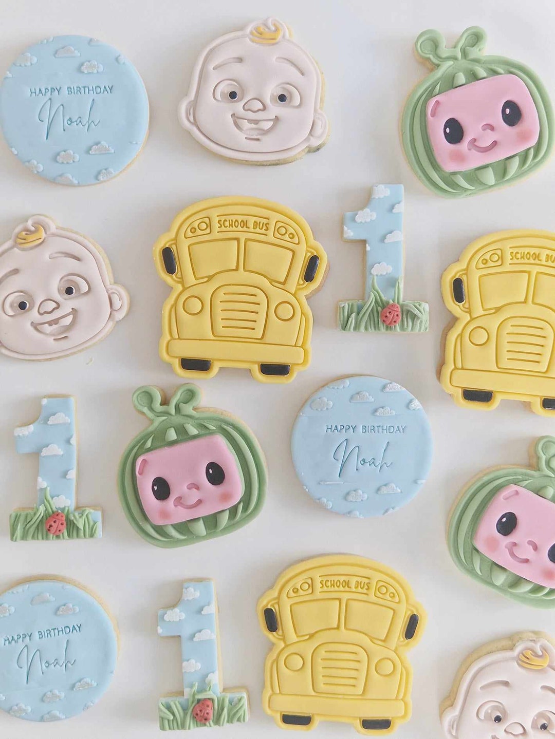 Cartoon Characters Themed Birthday Vanilla Fondant Cookies - Etsy