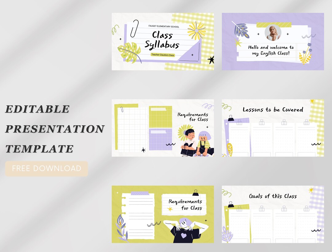 Green Purple Playful Illustration Class Syllabus Presentation | Minimal ...