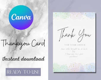 Editable Business Thank You Cards, Small Business Thank You Card ...