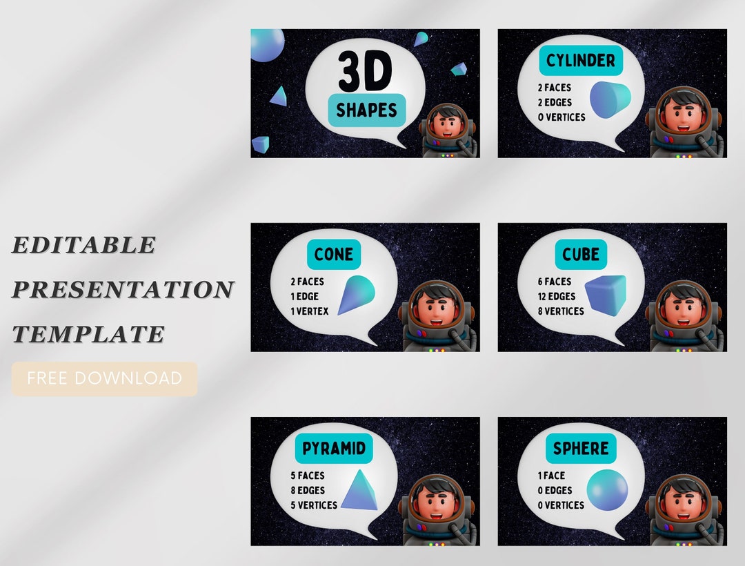 Black Blue Fun 3D Shapes Presentation | Minimal E-learning Presentation ...