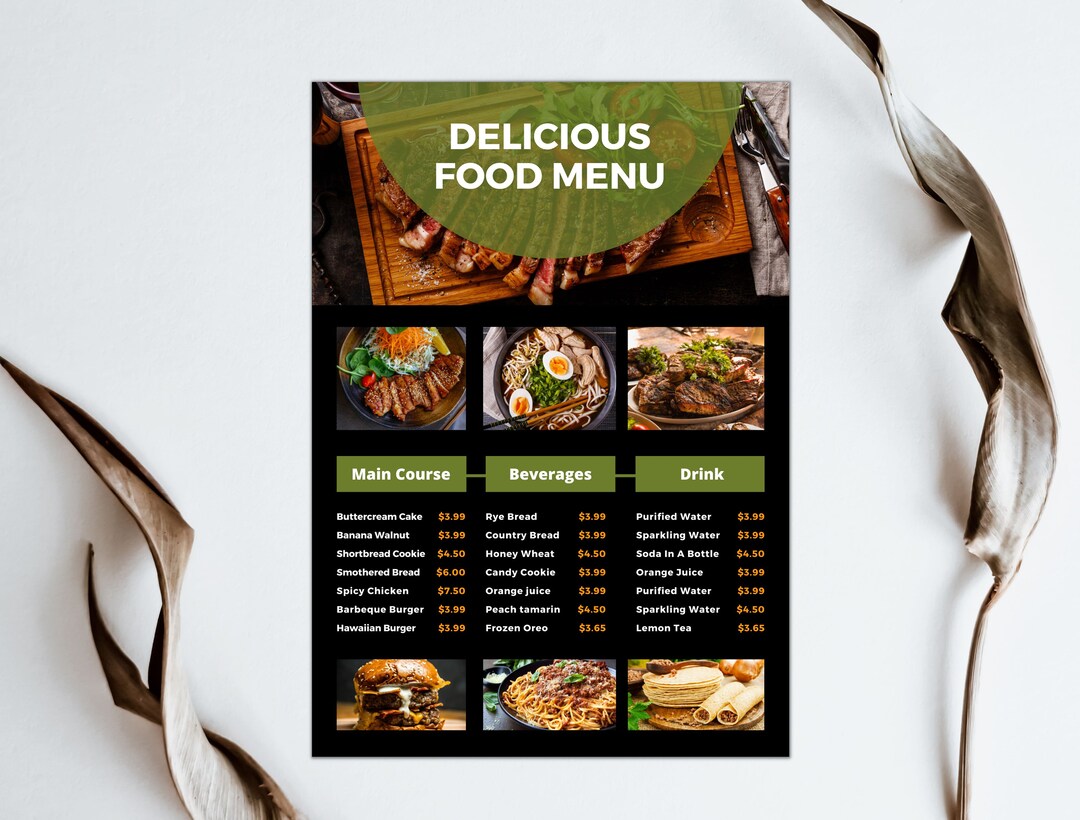 Restaurant Menu Modern, Professional Editable Menu Templates, Newly ...