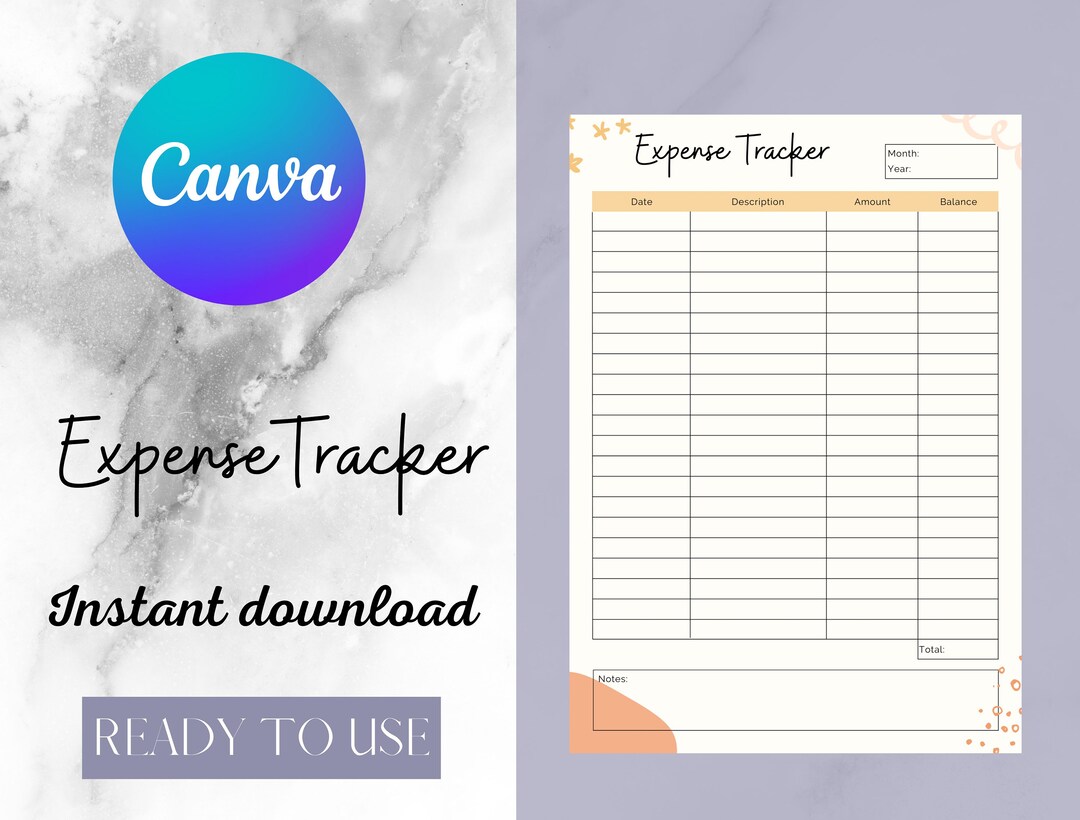 Expense Tracker, Business Expense Log Printable, Spending Tracker ...