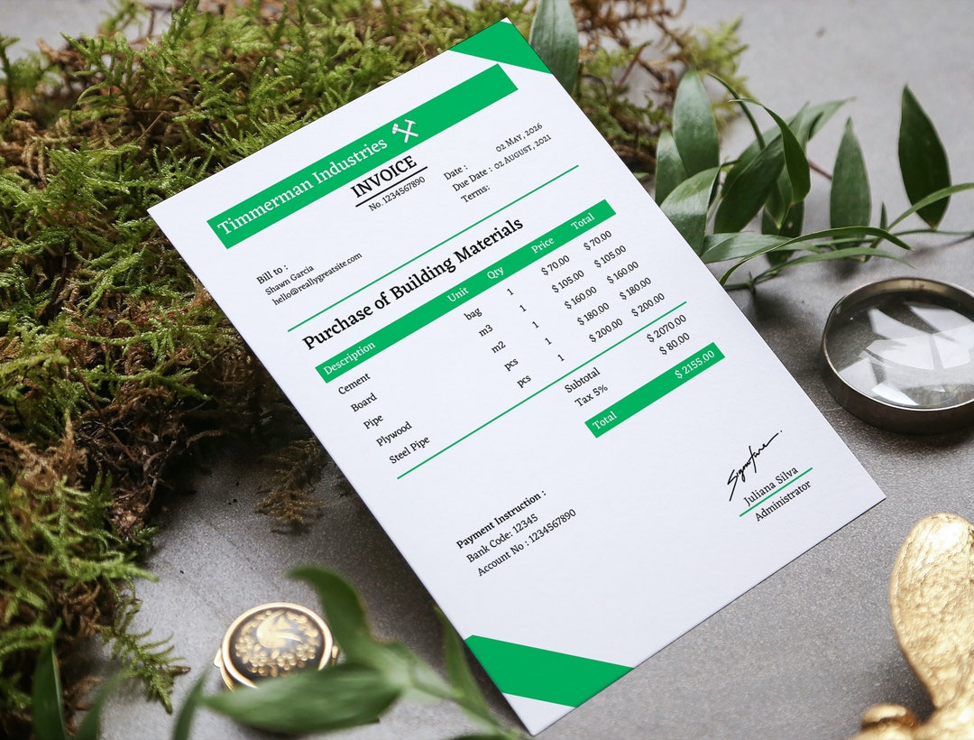 Effortless Elegance: Editable Invoice Receipts Tailored to You - Etsy