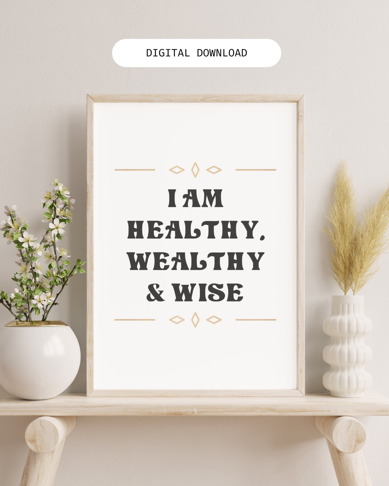 Affirmation Poster, Printable Art, Digital Download, Retro Wall Art ...