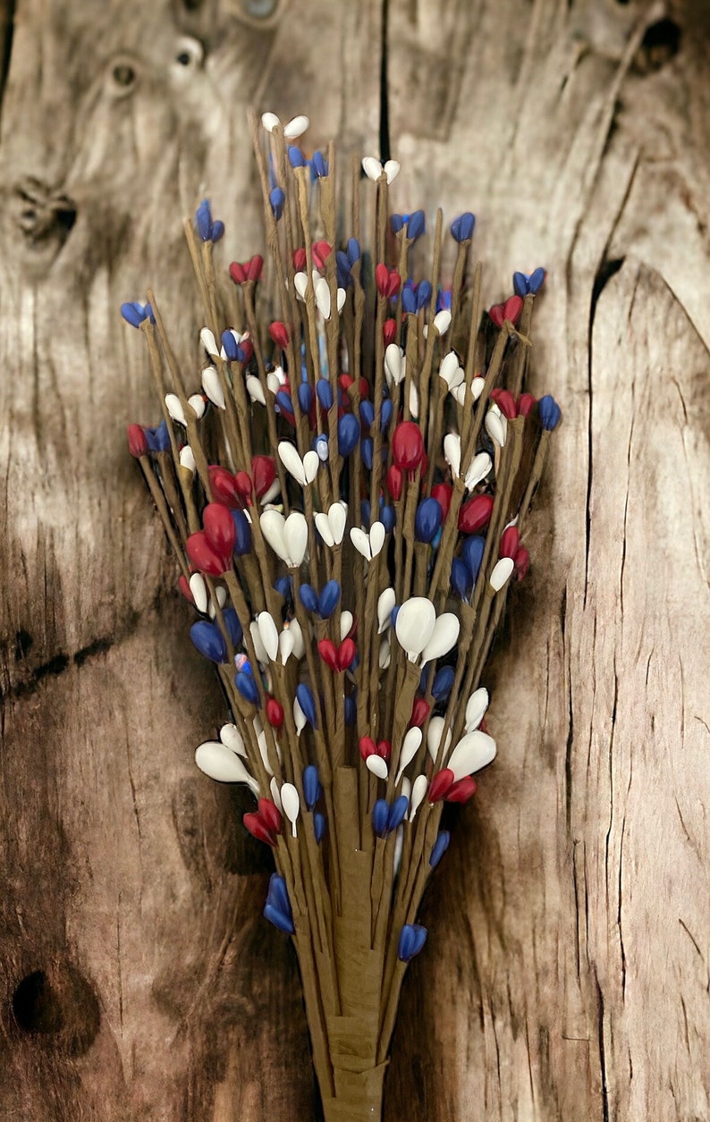 Pick: Fourth of July Red, White, and Blue Pip Berries Large Pick, Home ...