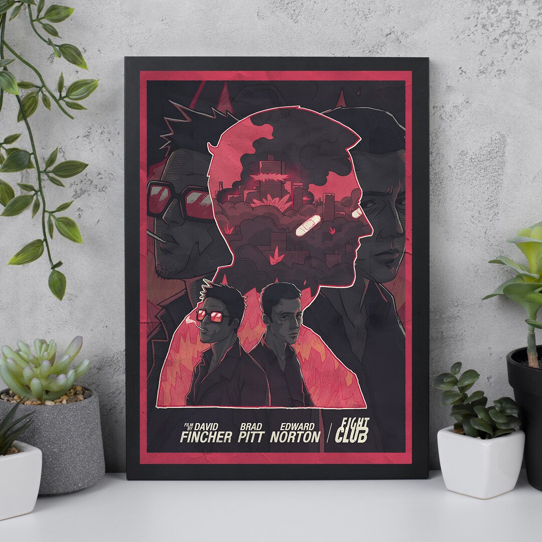 Fight Club 1999 Movie Poster High Quality Canvas Art Print Room ...