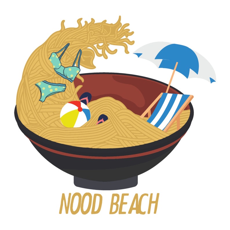 Nood Beach 4 Die-cut Vinyl Sticker Funny Sticker - Etsy