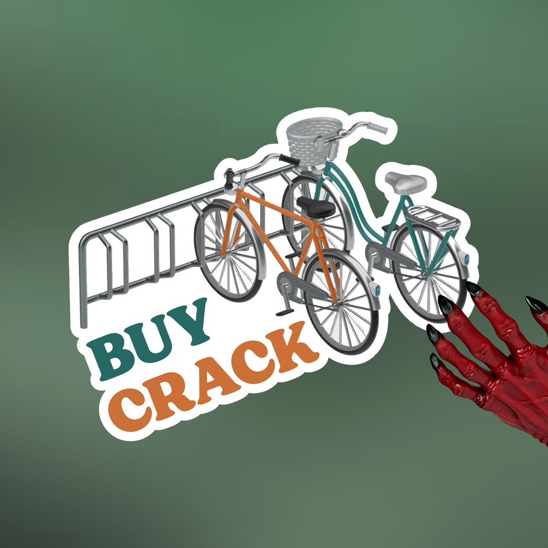 BIKE RACK, 4" Die-cut Vinyl Sticker, Funny Stickers Adult, Pun Sticker ...