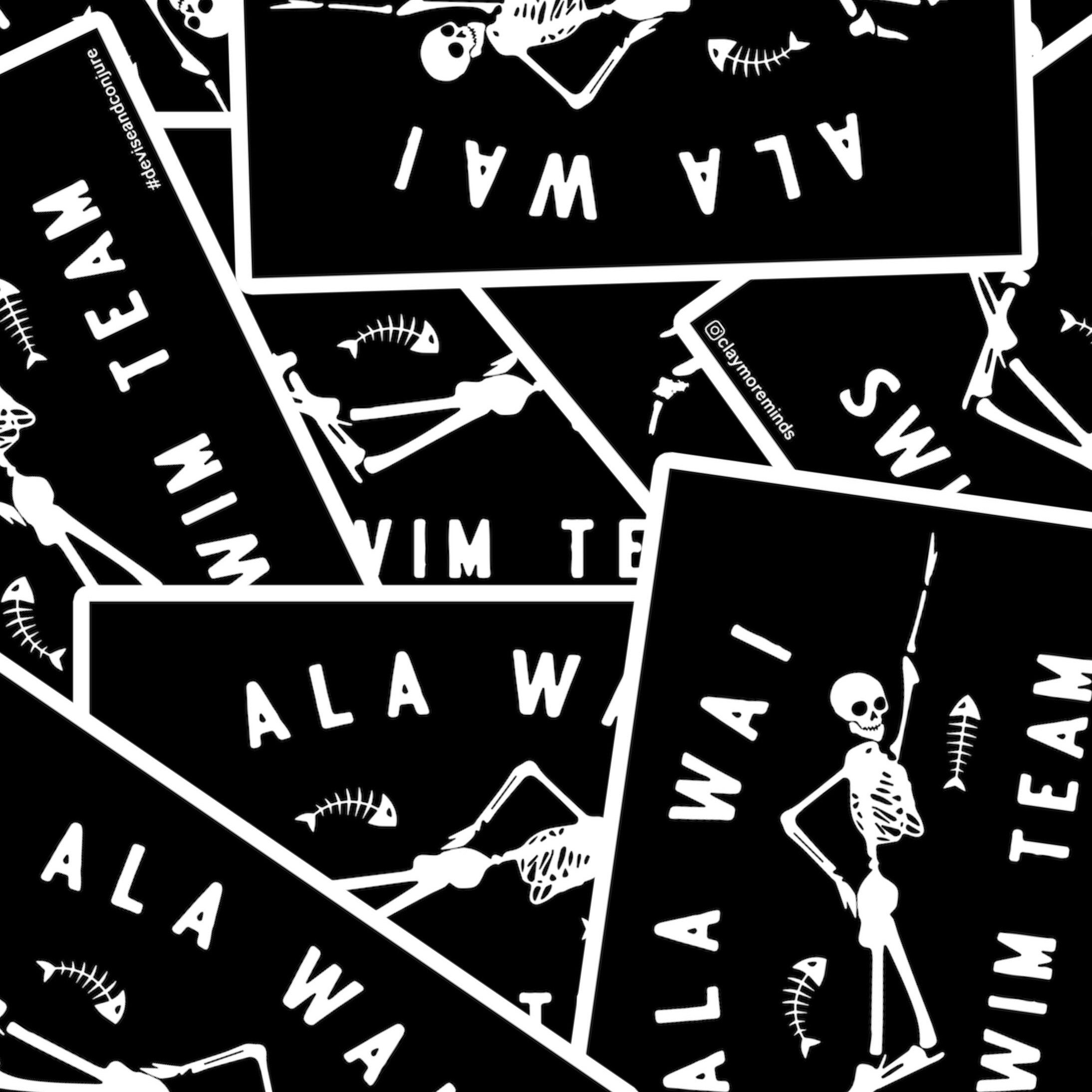ALA WAI SWIM, 4" Die-cut Vinyl Sticker, Funny Sticker, Hawaii Sticker ...
