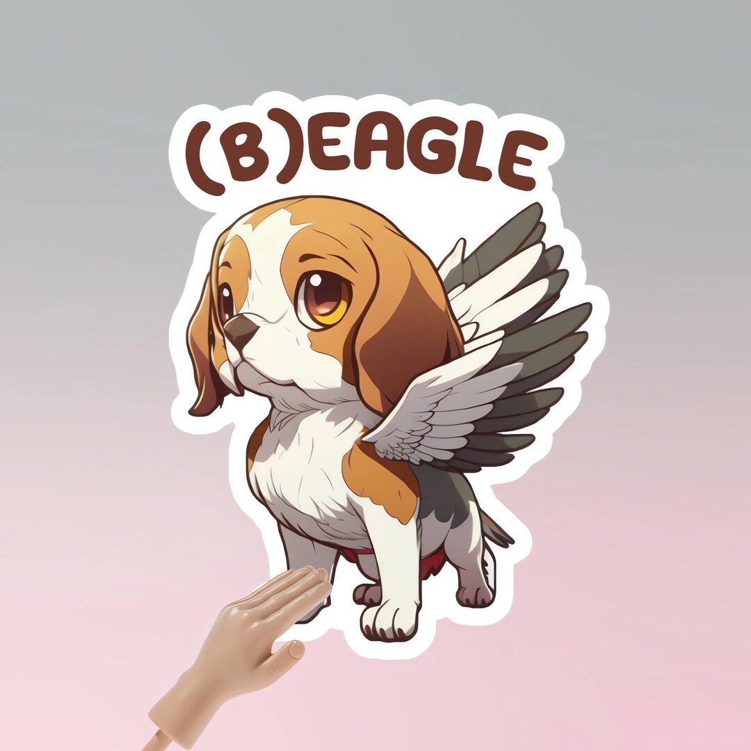 B-EAGLE, 4" Die-cut Vinyl Sticker, Cute Dog Sticker, Funny Sticker ...