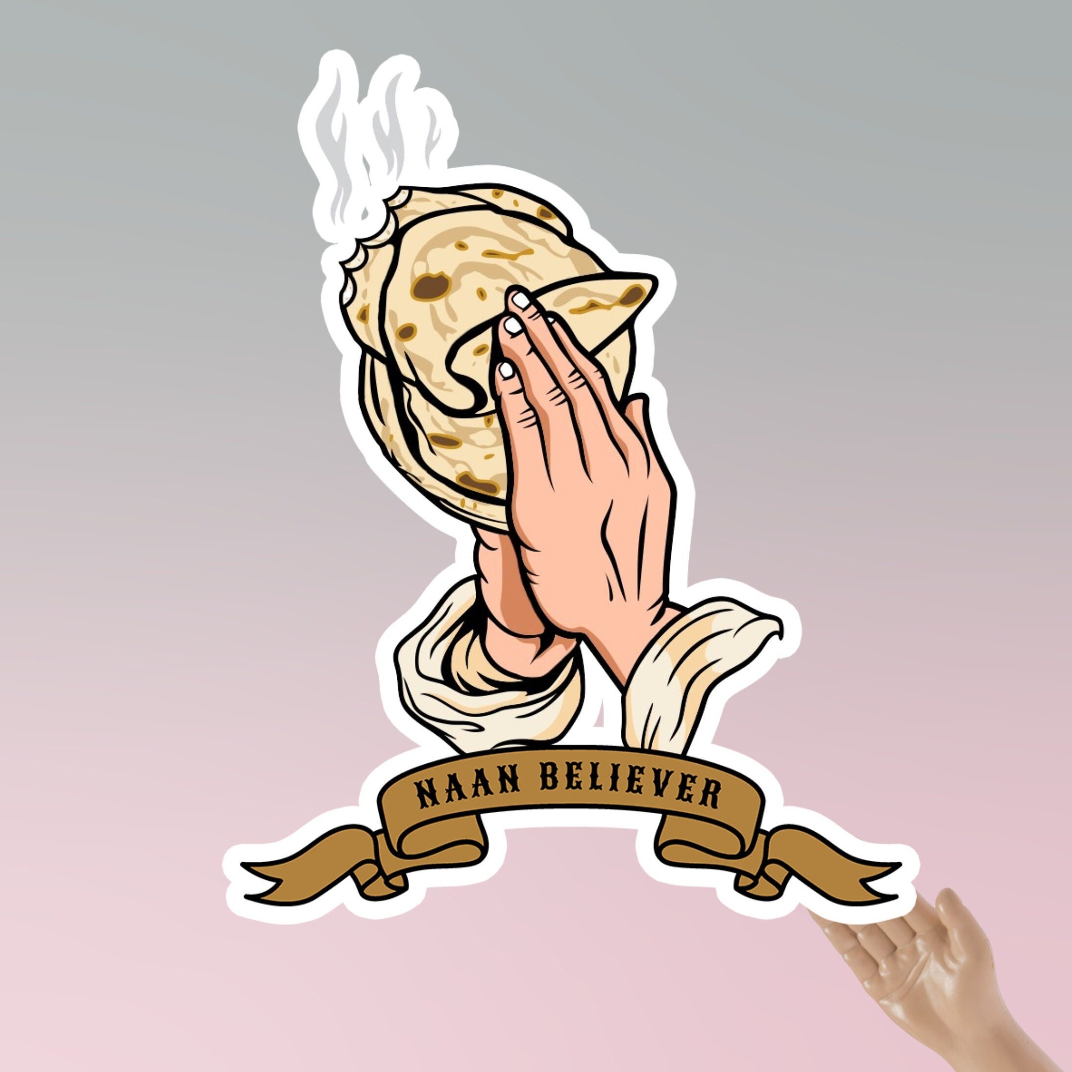 BREAK BREAD, 4" Die-cut Vinyl Sticker, Funny Sticker, Naan Bread, Pun ...