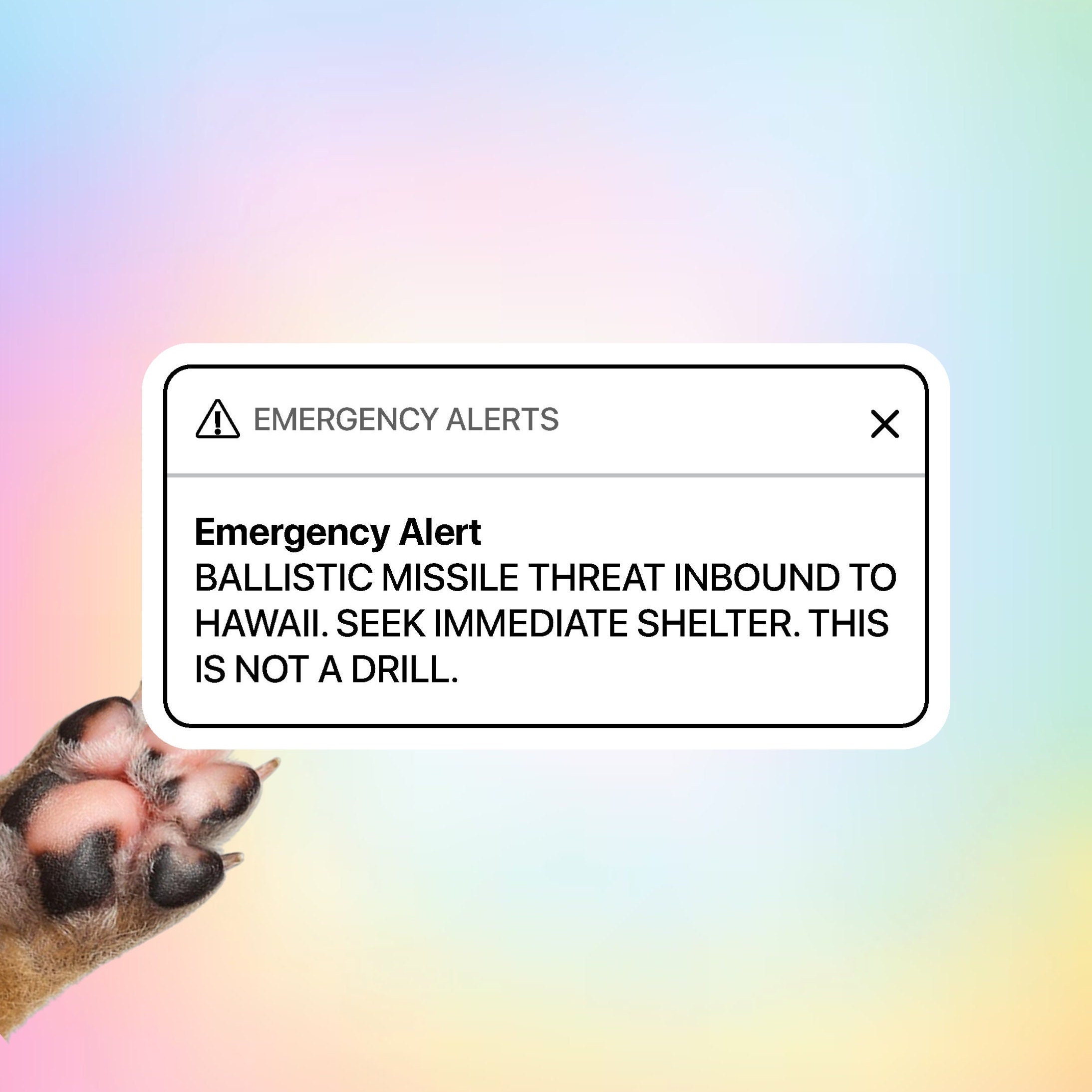 HAWAIIAN MISSILE CRISIS, 4" Die-cut Vinyl Sticker, Funny Sticker, Pun ...