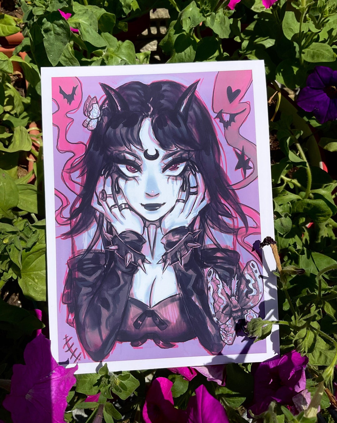 Demon Moth Girl Art Print - Etsy