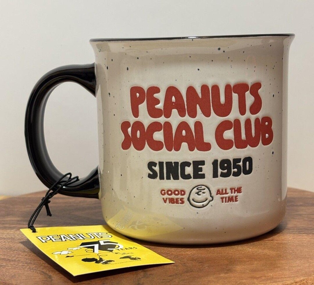 Peanuts Social Club 75 Years Anniversary 21 Oz. Ceramic Stoneware ...