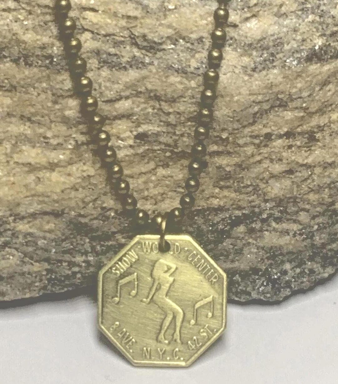 Vintage NYC New York City STRIP TEASE Peep Show Coin Token Pendant ...