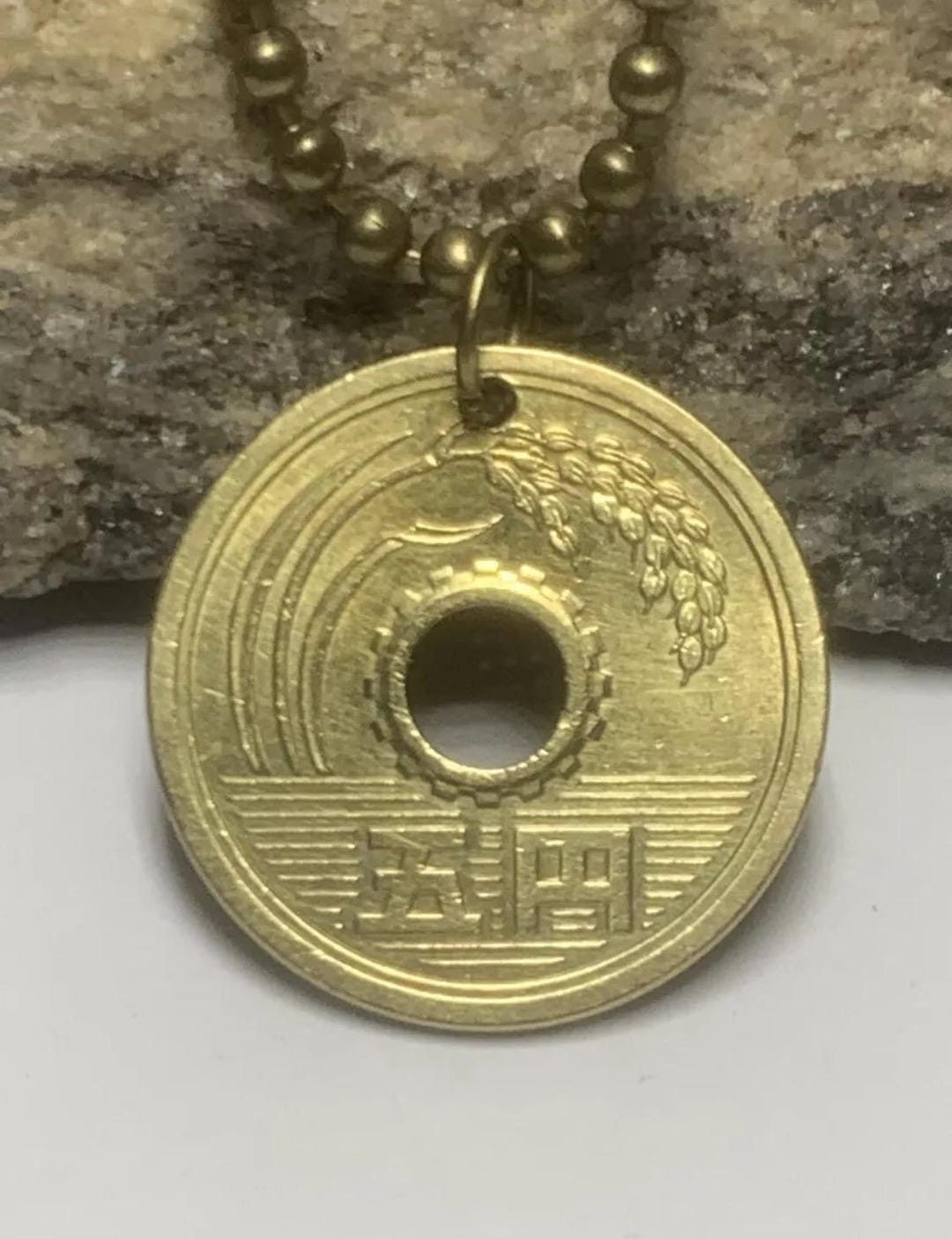 Vintage Japan 5 Yen “good Luck Coin” Pendant Unisex Necklace. (random ...