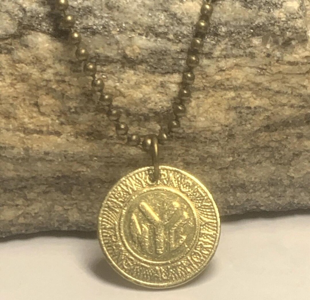 Vintage 1980 NYC New York City Subway Transit Token Coin Pendant Unisex ...