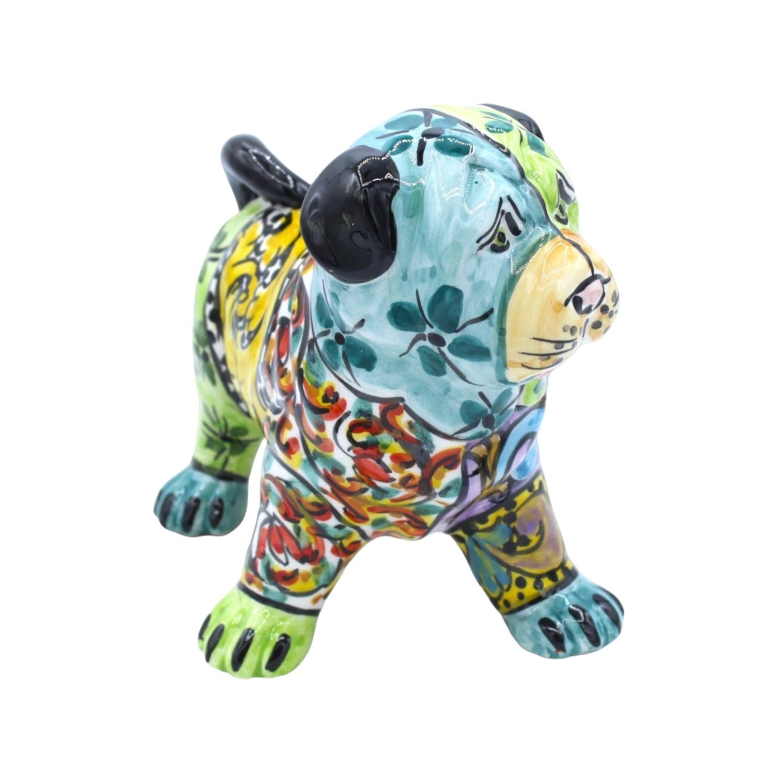 Caltagirone Ceramic Pug Dog, Measurements H 18 X 20 Cm Approx. Modern ...