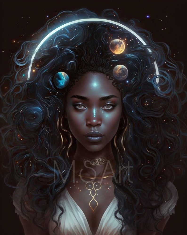 Aquarius Queen 2.0- Digital Art Print, Wall Art, Home Decor, Printable ...