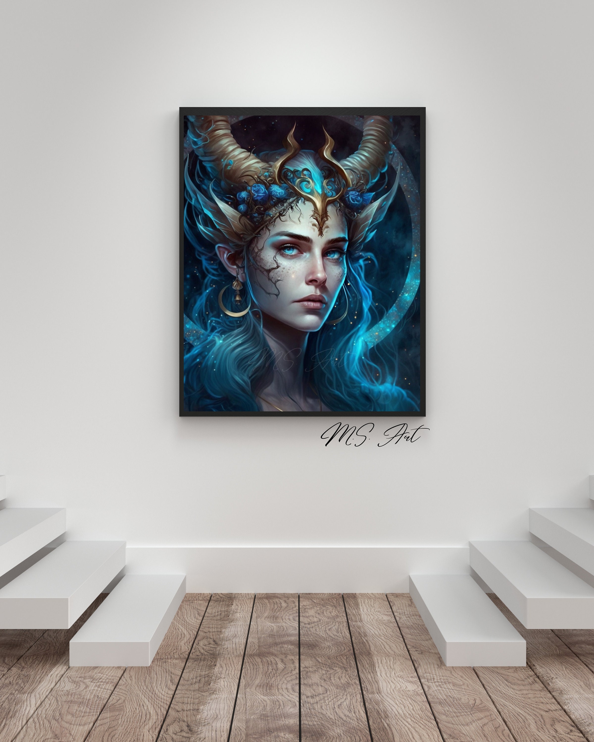 Capricorn Queen 2.0- Digital Art Print, Wall Art, Home Decor, Printable ...