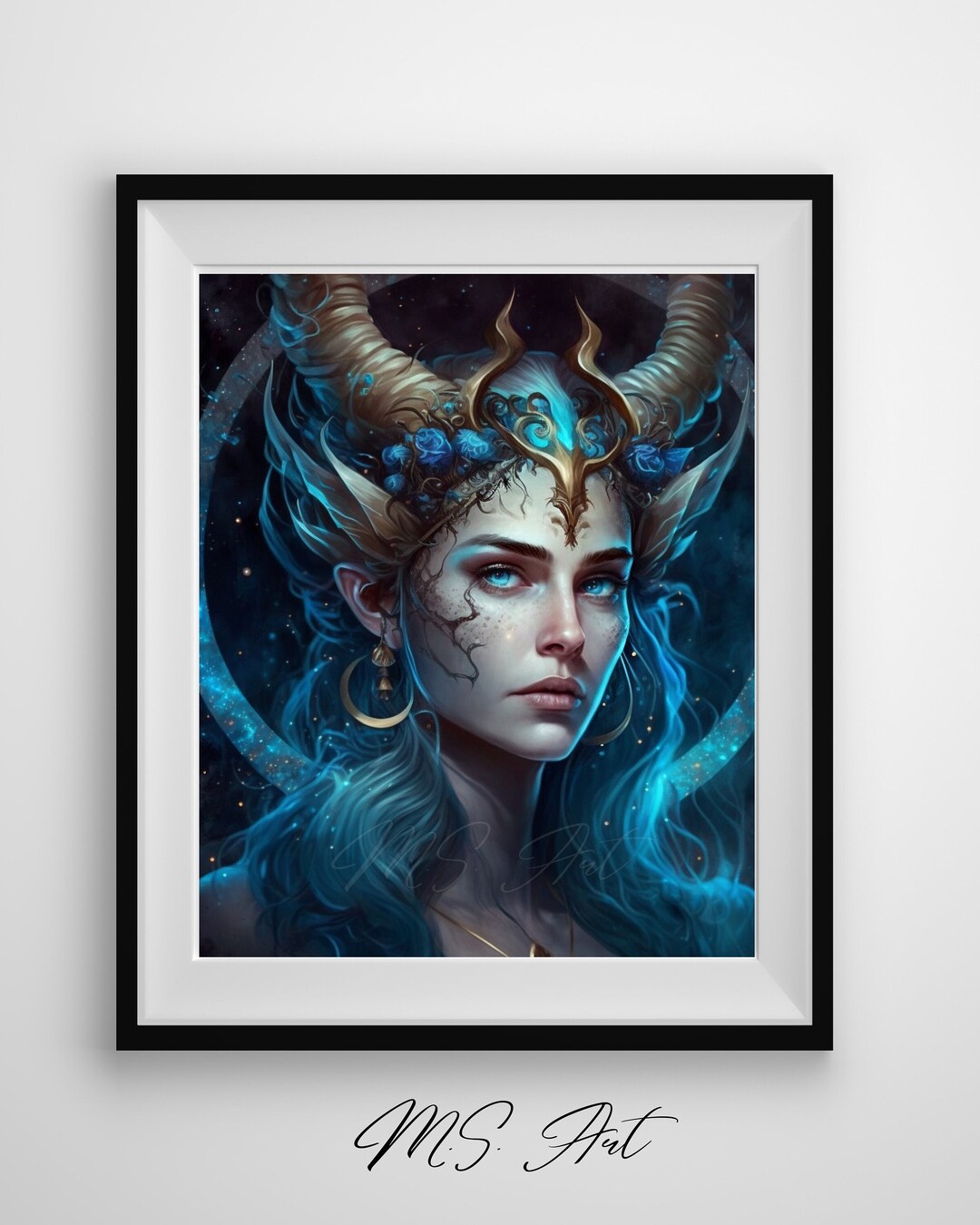 Capricorn Queen 2.0- Digital Art Print, Wall Art, Home Decor, Printable ...