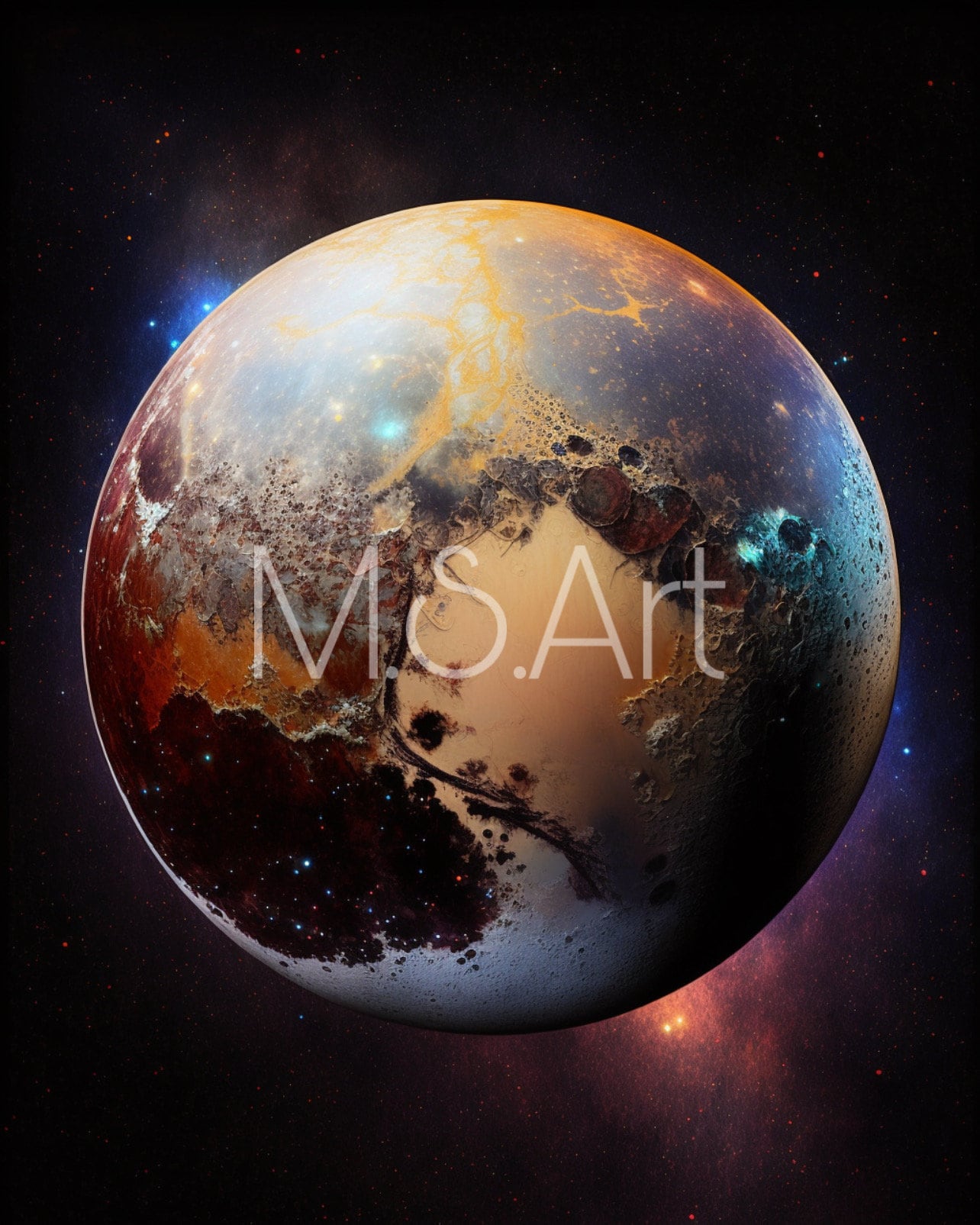 Pluto Digital Art Print, Wall Art, Home Decor, Printable - Etsy