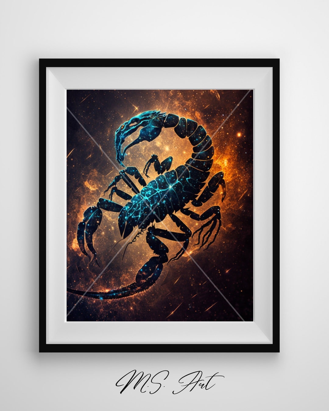 Scorpio Scorpion- Digital Art Print, Wall Art, Home Decor, Printable - Etsy