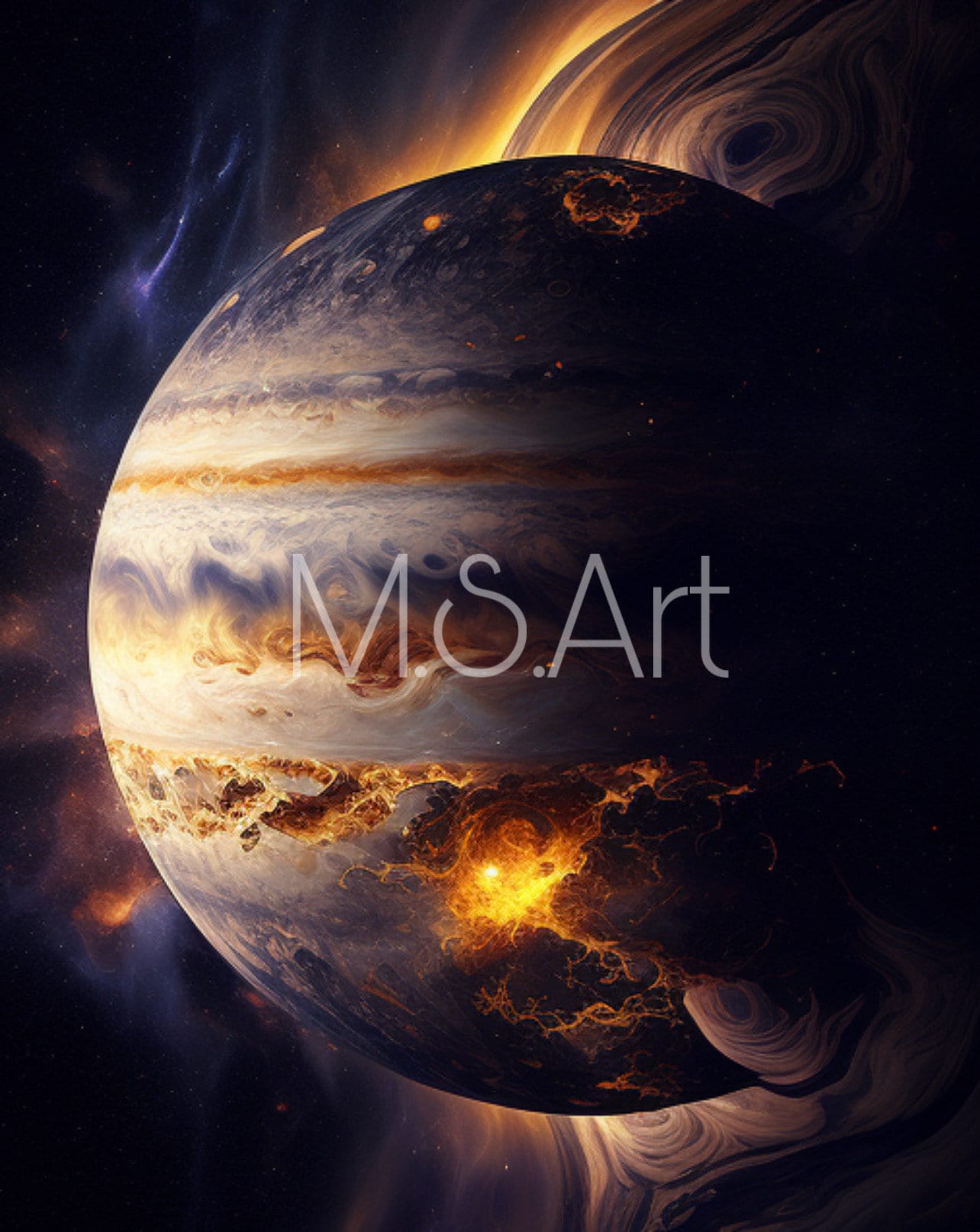 Jupiter- Digital Art Print, Wall Art, Home Decor, Printable - Etsy