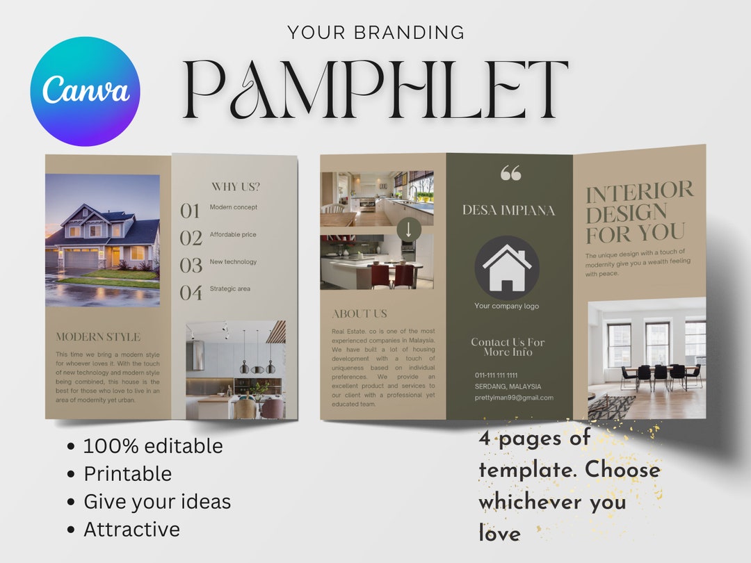 Real Estate Pamphlet Template Real Estate Brochure Real Estate ...