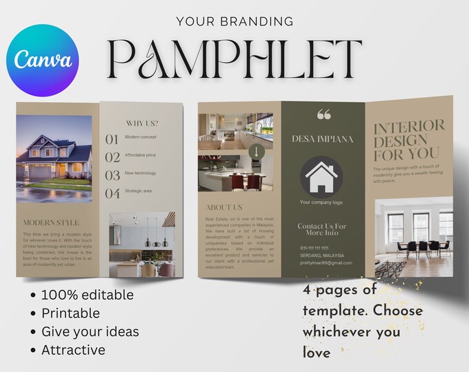 Real Estate Pamphlet Template Real Estate Brochure Real Estate ...