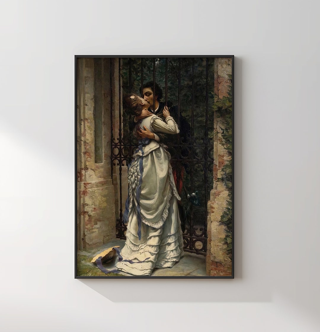 Vintage Love Wall Art, Vintage Romanticism Painting, Couple Dancing ...