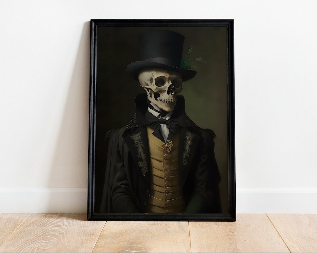 Gothic Skeleton Portrait Vintage Poster, Art Poster Print, Home Decor ...