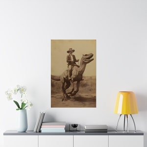 Dinosaur Cowboy, Vintage Photography, Art Poster Print, Dark Academia ...