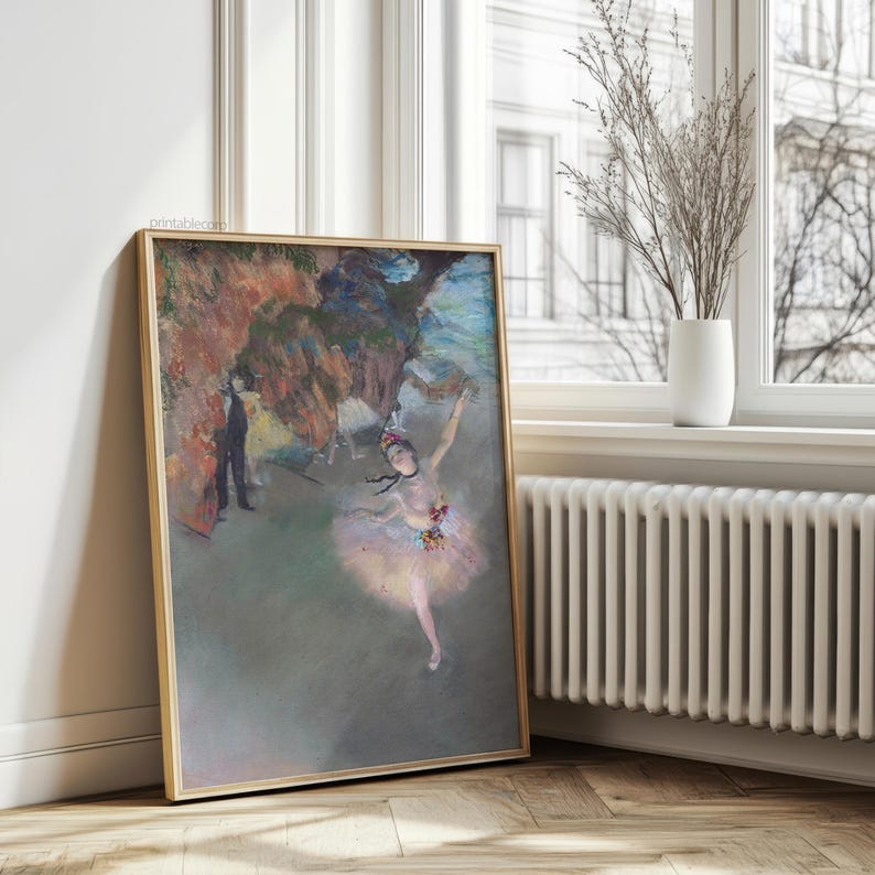 Edgar Degas Star Dancer on Stage | Impressionist Ballerina Portrait ...