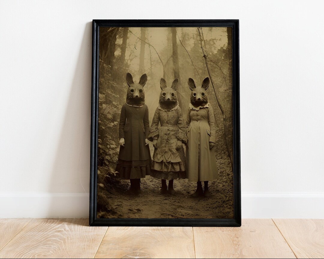 Rabbit Cult of the Forest, Vintage Photography, Art Poster Print, Dark ...