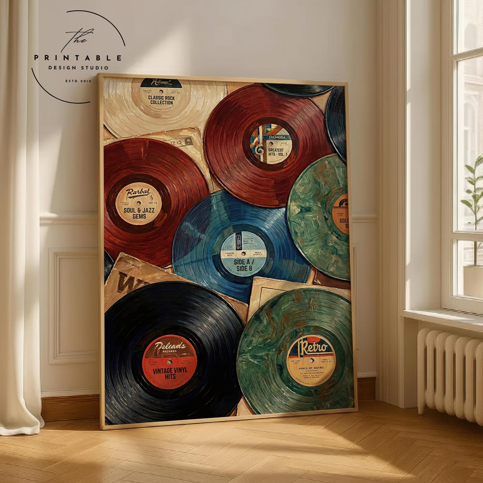 Vintage Record Eclectic Wall Art, Trendy Art, Retro Printable ...