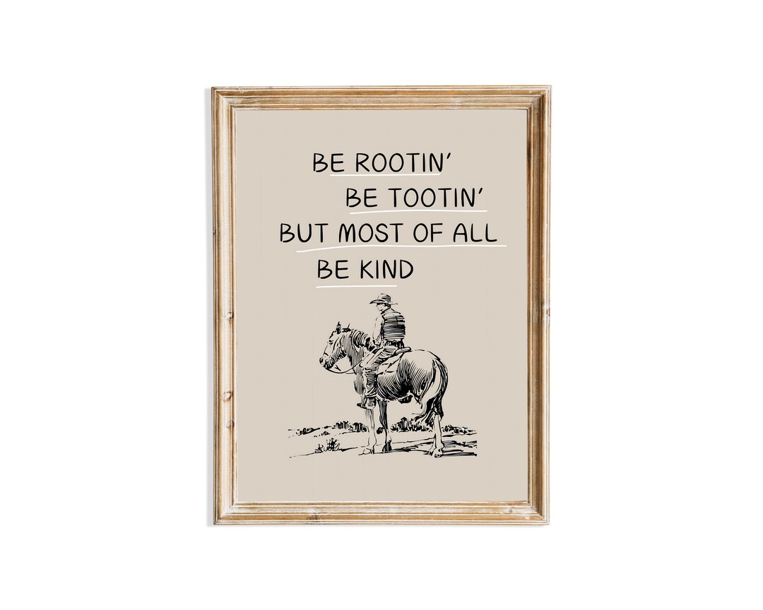 Cowboy Quote Print Minimalist Western Wall Art Horseback Riding Poster ...