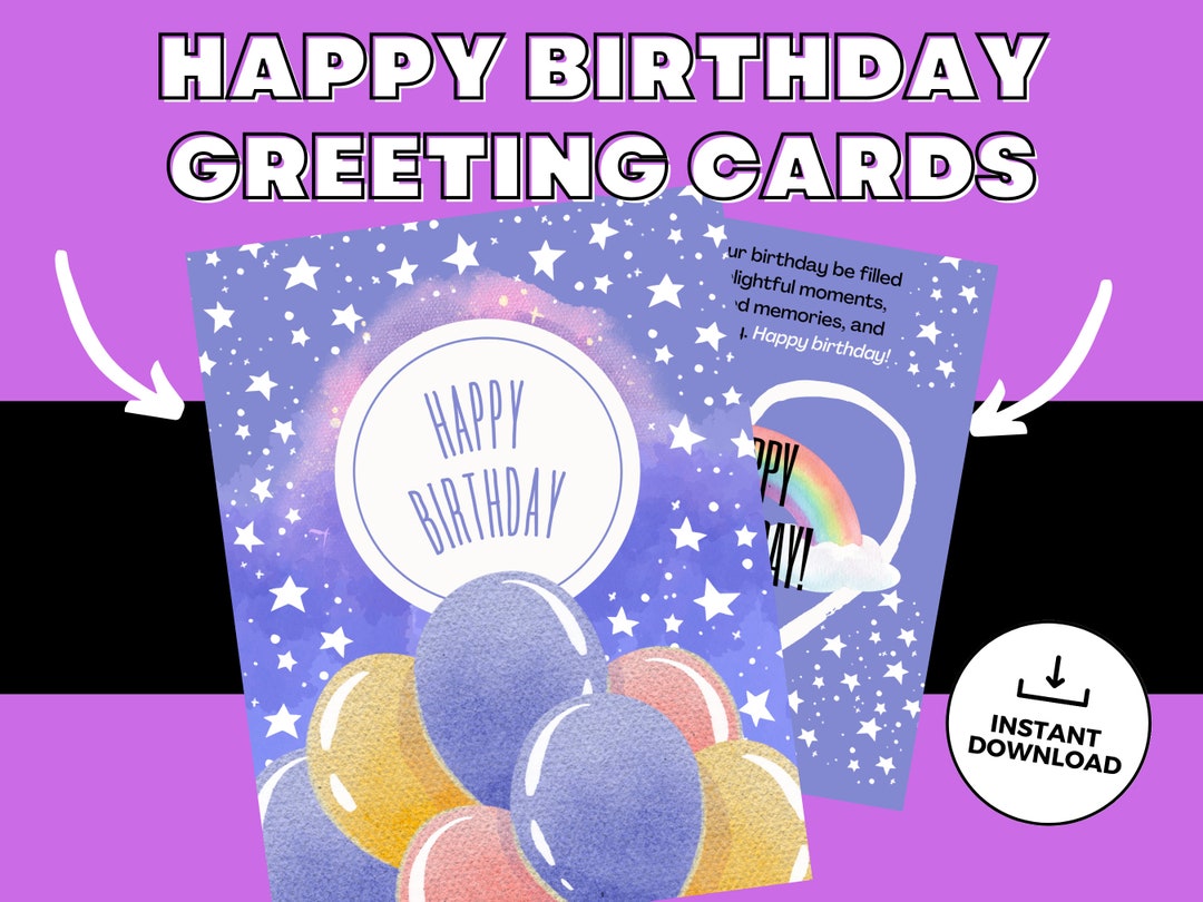 Printable Birthday Card for Busy Individuals Quick, Easy & Thoughtful ...