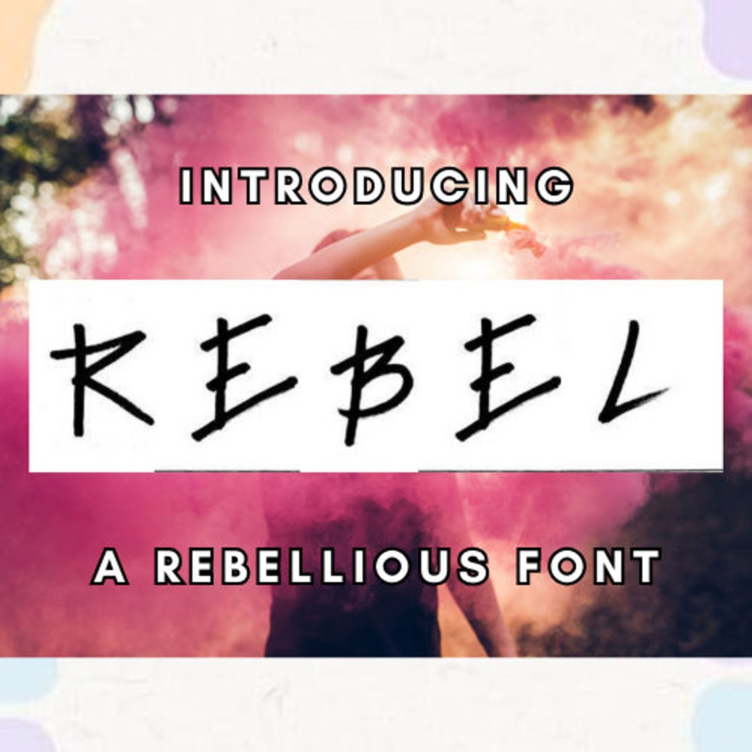 Rebel Font Typography School Digital Style Love Curly - Etsy