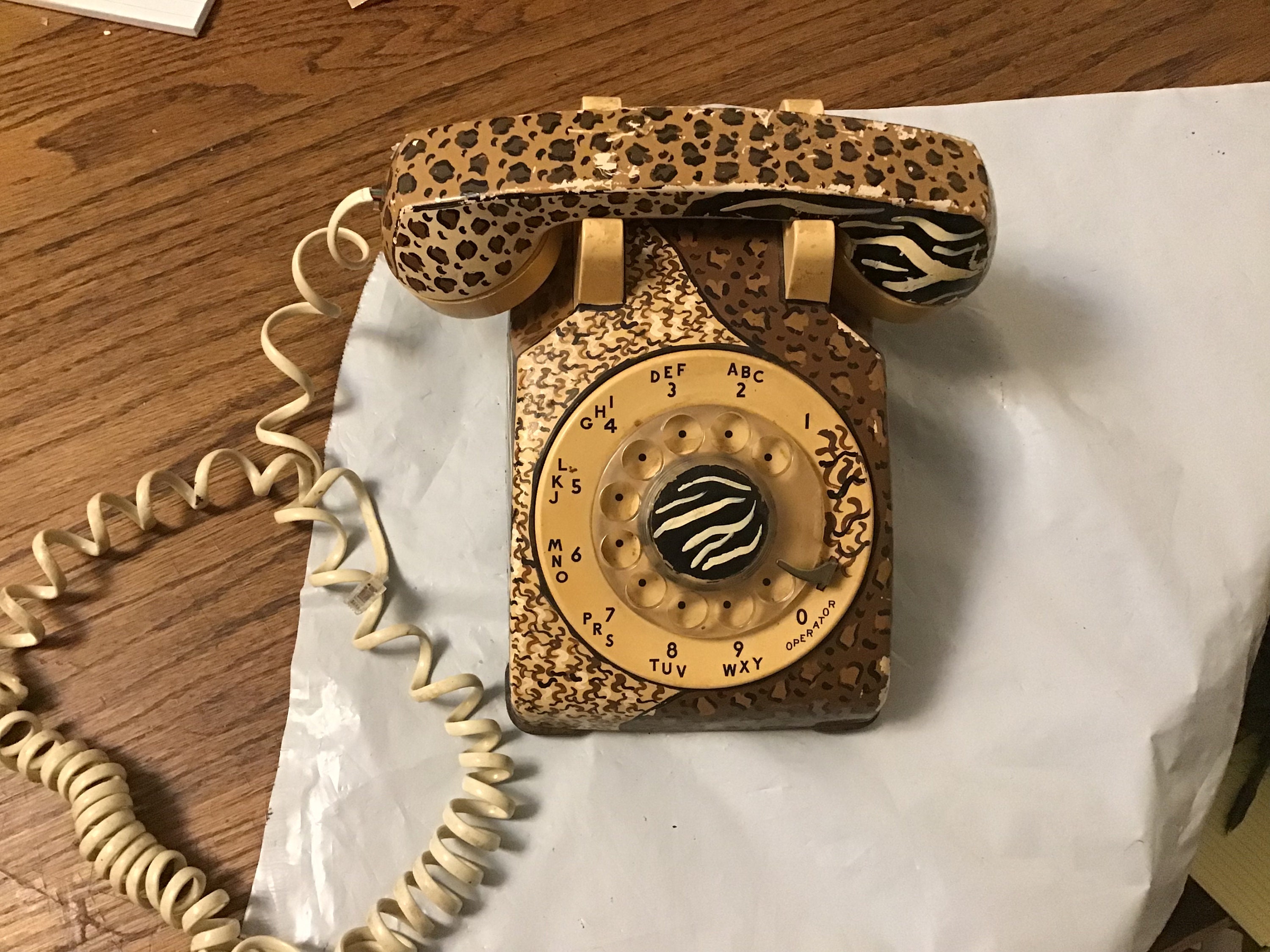 Leopard Print Western Electric Rotary Dial Phone. - Etsy