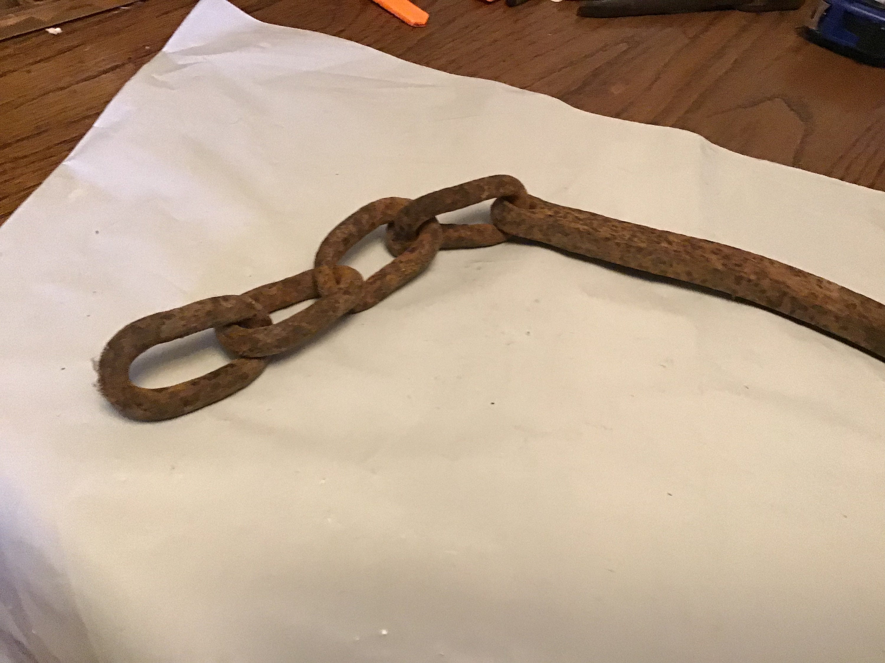 Old Vintage Cast Iron Blacksmith Made Logging Hook With Short Chain ...